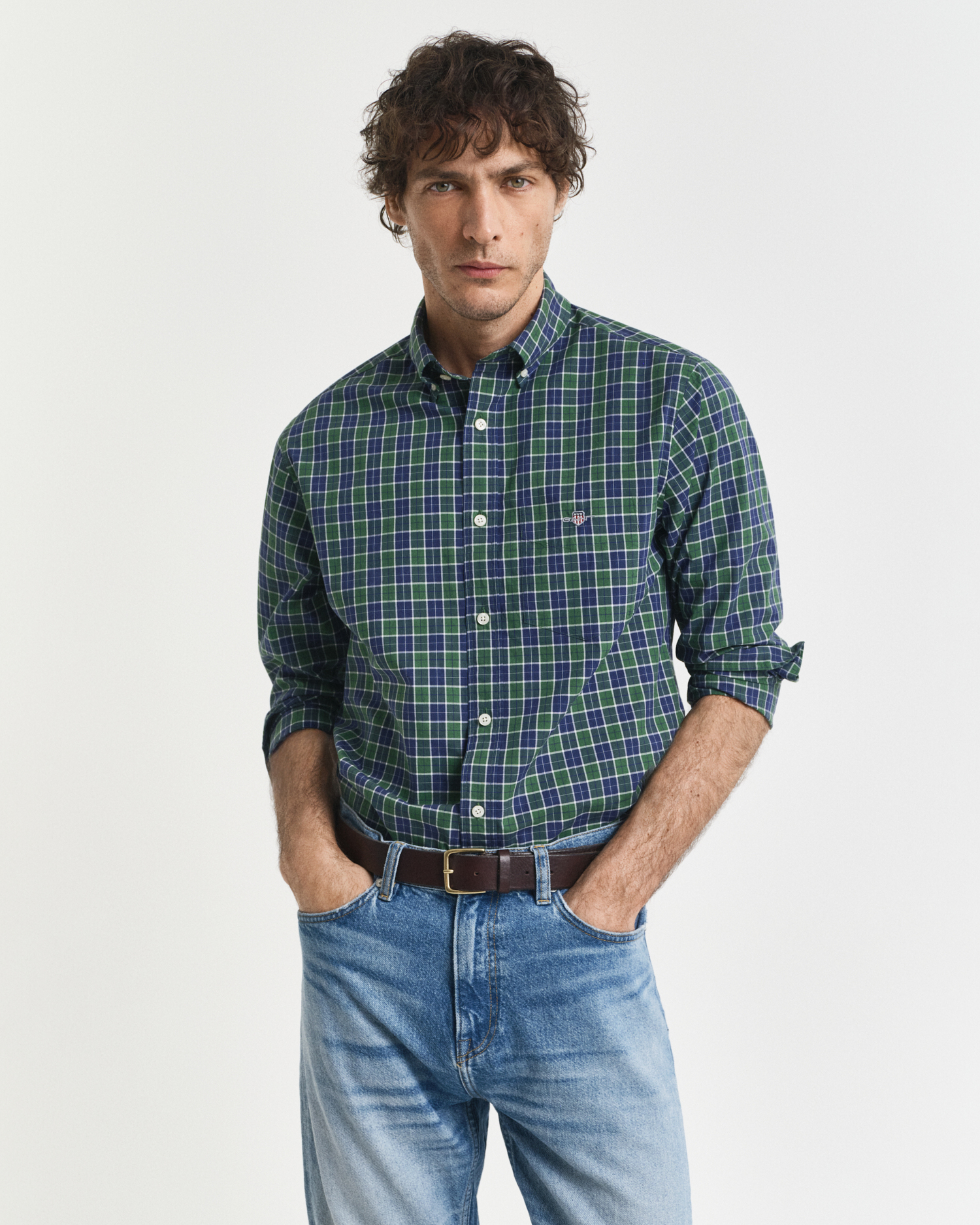 Regular Fit Classic overhemd van poplin met ruitjes - GANT
