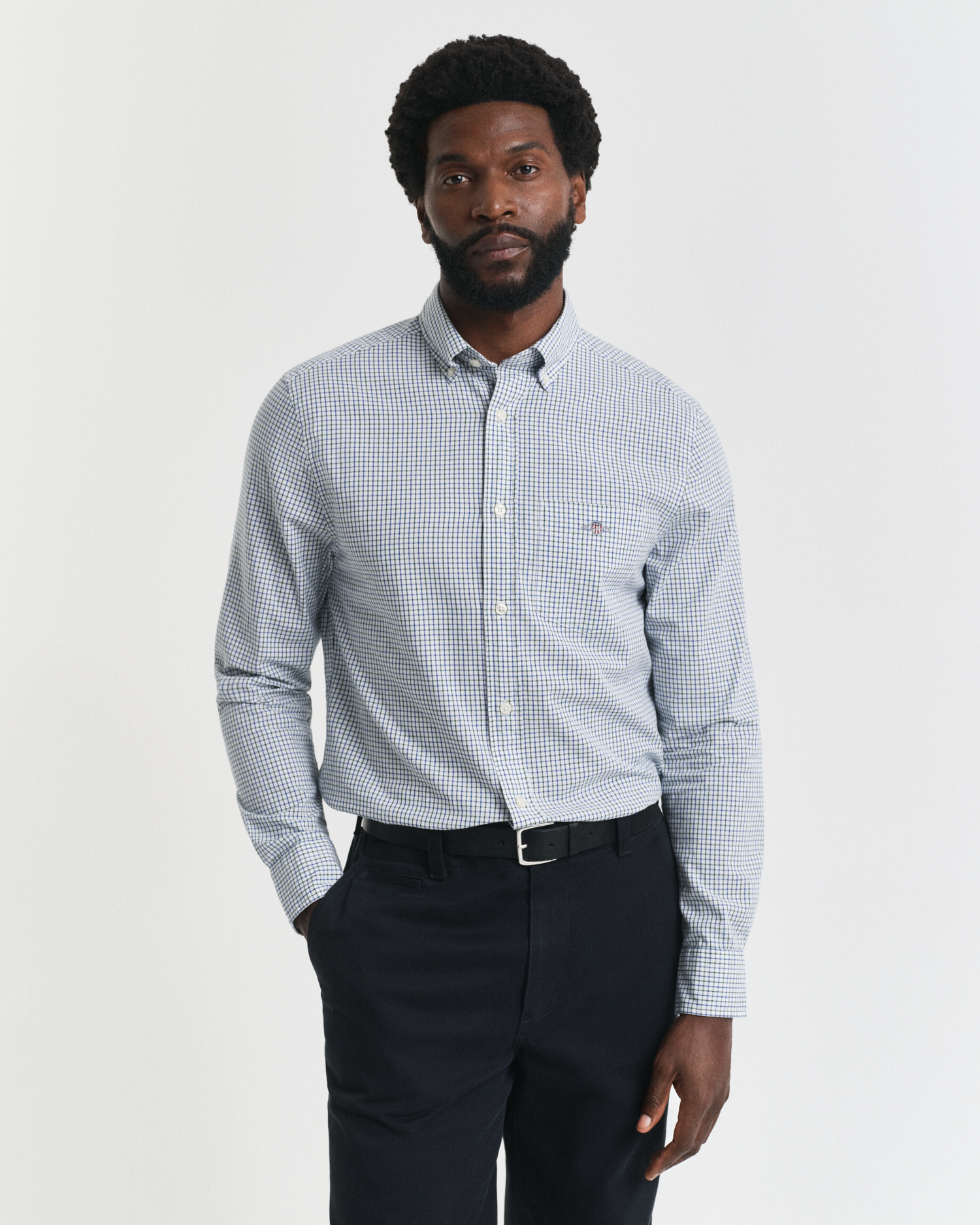 Regular Fit Classic overhemd van poplin met kleine ruitjes - GANT